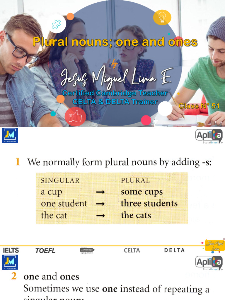 DAY 51 - Plural Nouns - One and Ones | PDF