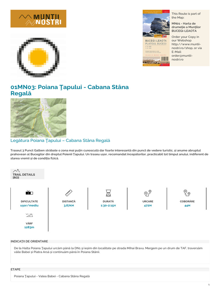 Muntii Nostri - Poiana Tapului - Cabana Stana Regala - 2021-06-02 | PDF