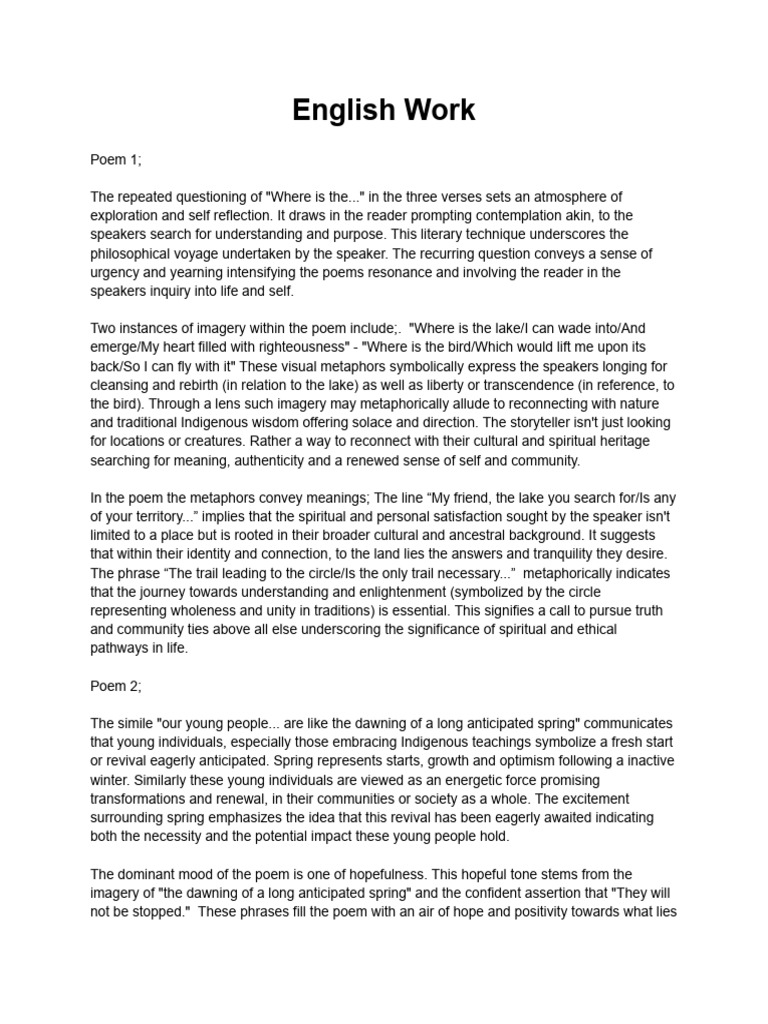 Poetry Responses | PDF