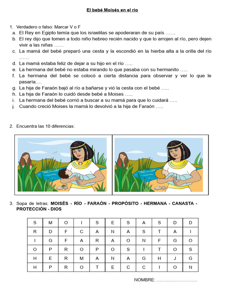 El Bebé Moisés en El Río | PDF