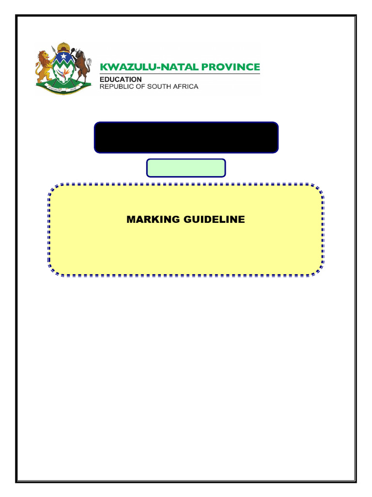 Geography p1 September 2022 Grade 12-Marking Guideline | PDF