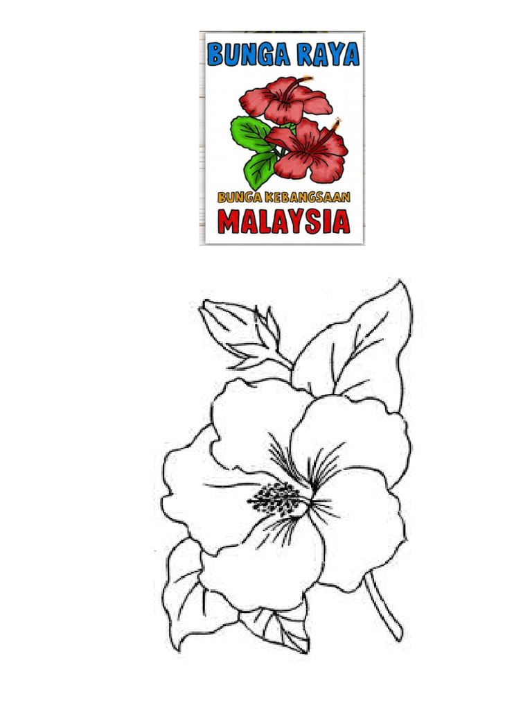 gambar mewarna bunga raya, jalur gemilang, bendera sarawak | PDF