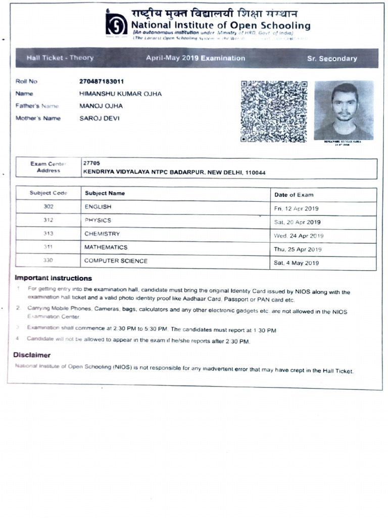 12th Admit Card, Marksheet, Provisional, Migration | PDF