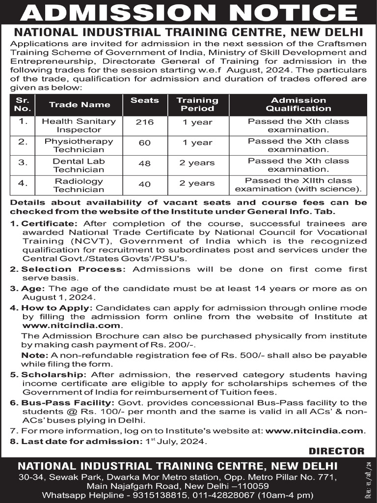 Nitc Admission Notice | PDF