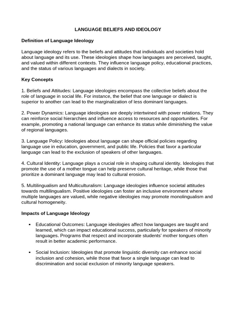 3.-LANGUAGE-BELIEFS-AND-IDEOLOGY-HANDOUT | PDF