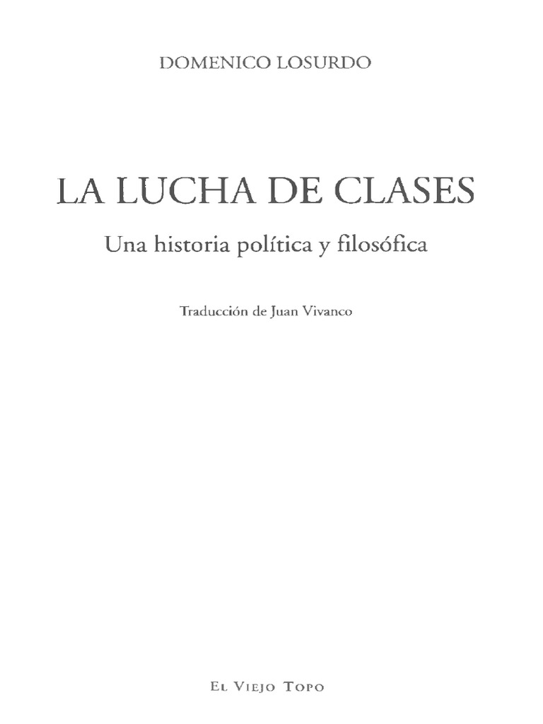 Losurdo Domenico - La Lucha de Clases | PDF