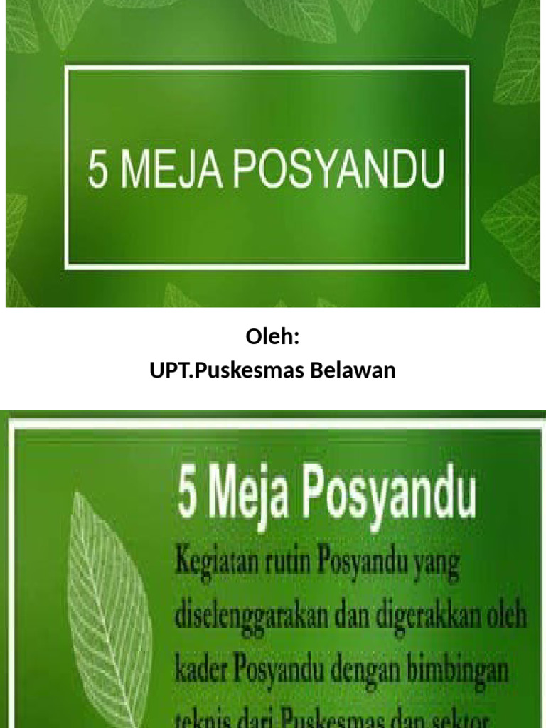 5 Meja Posyandu | PDF