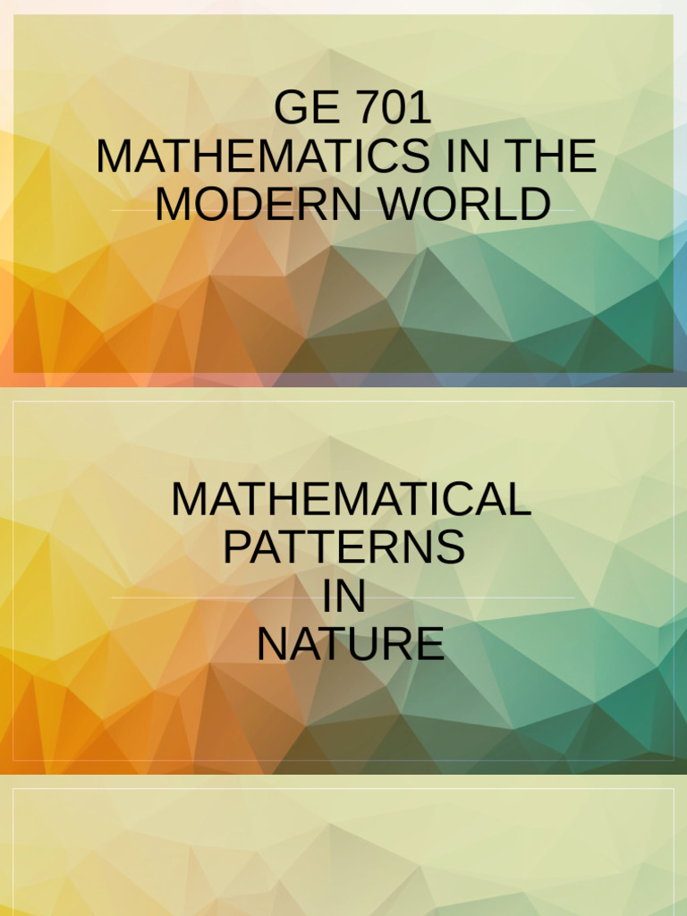 Ge 701 Patterns in Nature 1 New | PDF