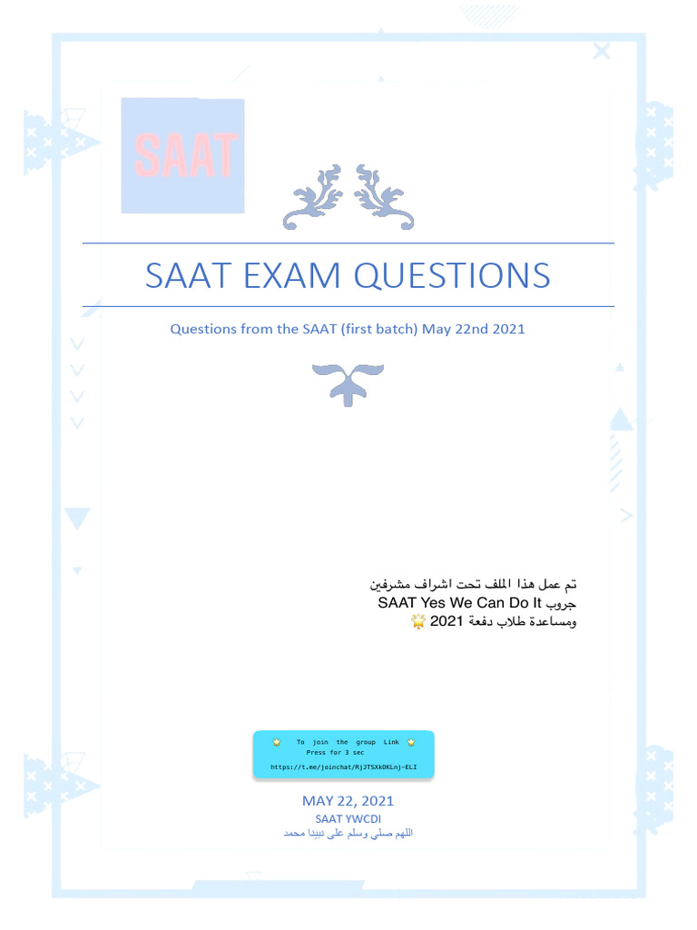 Saat Yes We Can Do It Collection Real Trial Updated Pdf