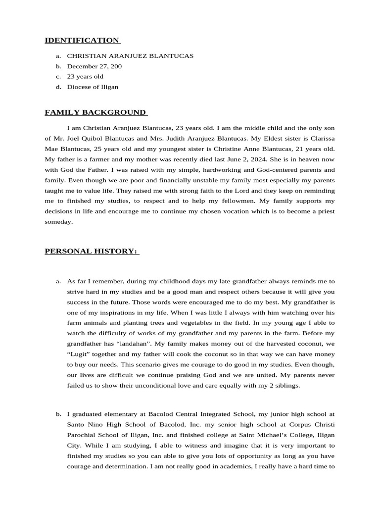 Dodong's LIFE STORY | PDF