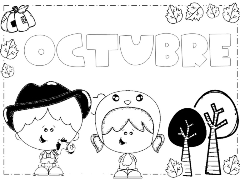 Portada Octubre para Colorear | PDF