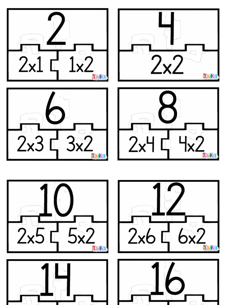 Rompecabezas - Tablas de Multiplicar | PDF