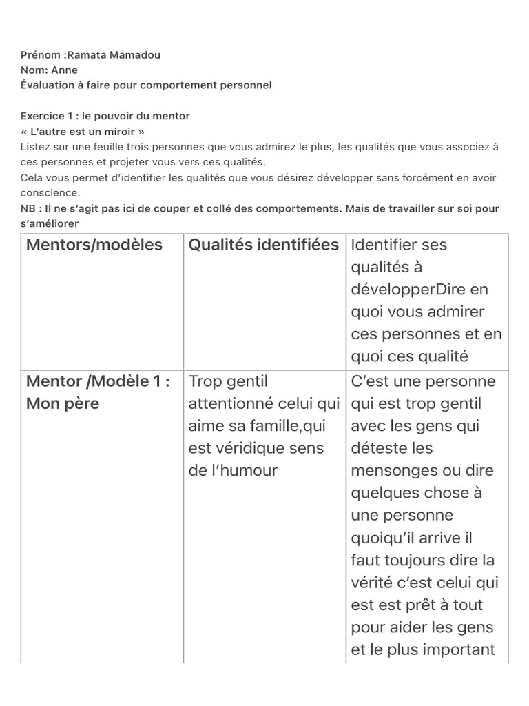 Prénom :ramata Mamadou | PDF