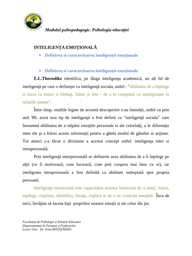 Curs 10 Psihologie | PDF