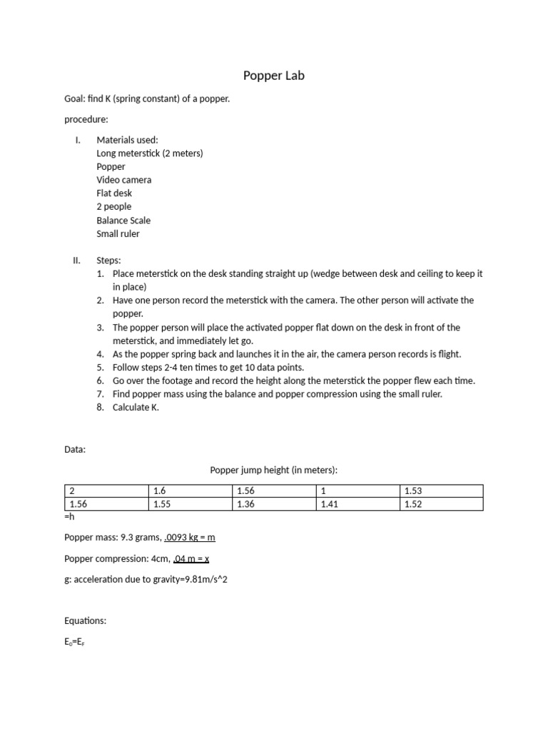 Andre Corriveau Popper Lab | PDF