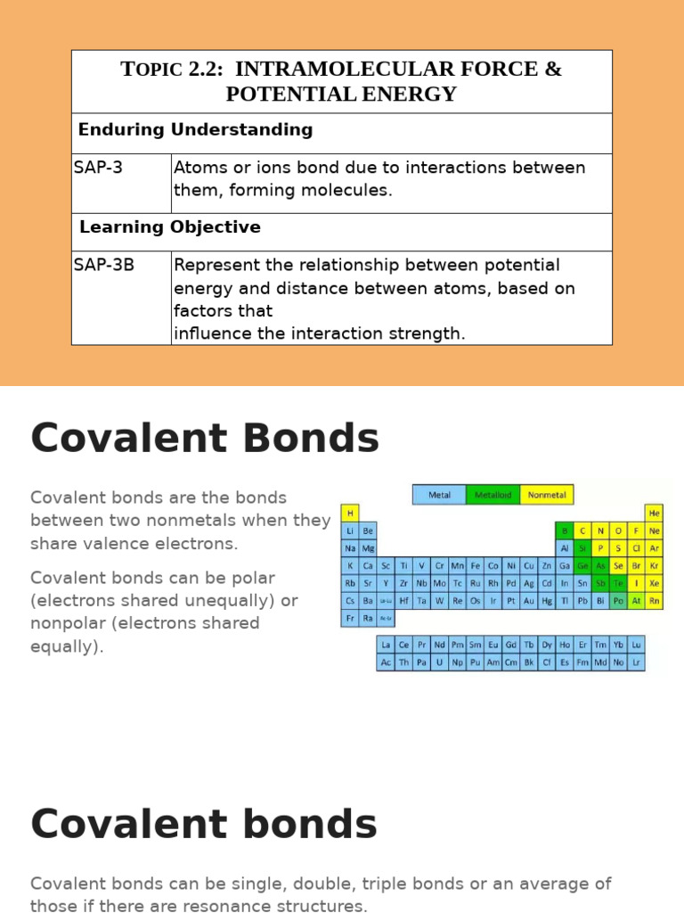 2.2 Intramolecular Force and Potential Energy | PDF