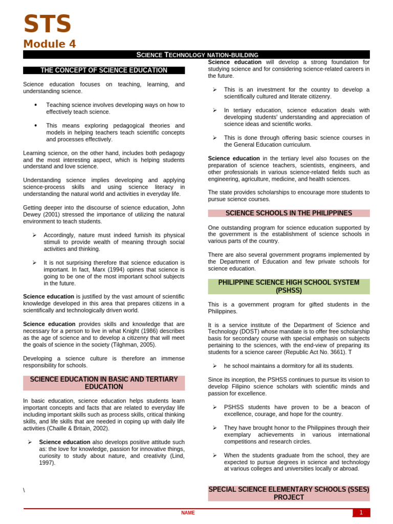 STS - Module 4 | PDF