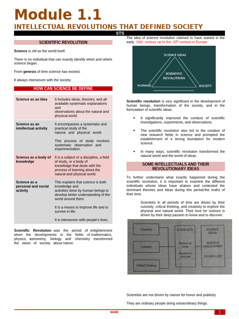 STS_Module 1.1 | PDF