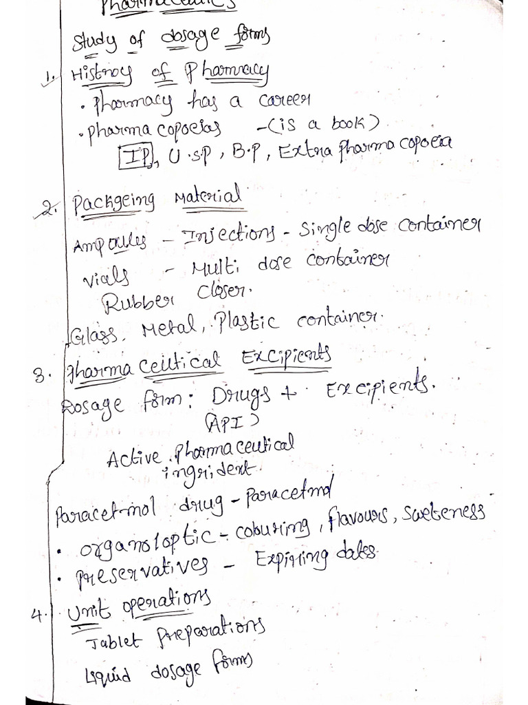 Pharmaceutics Notes | PDF