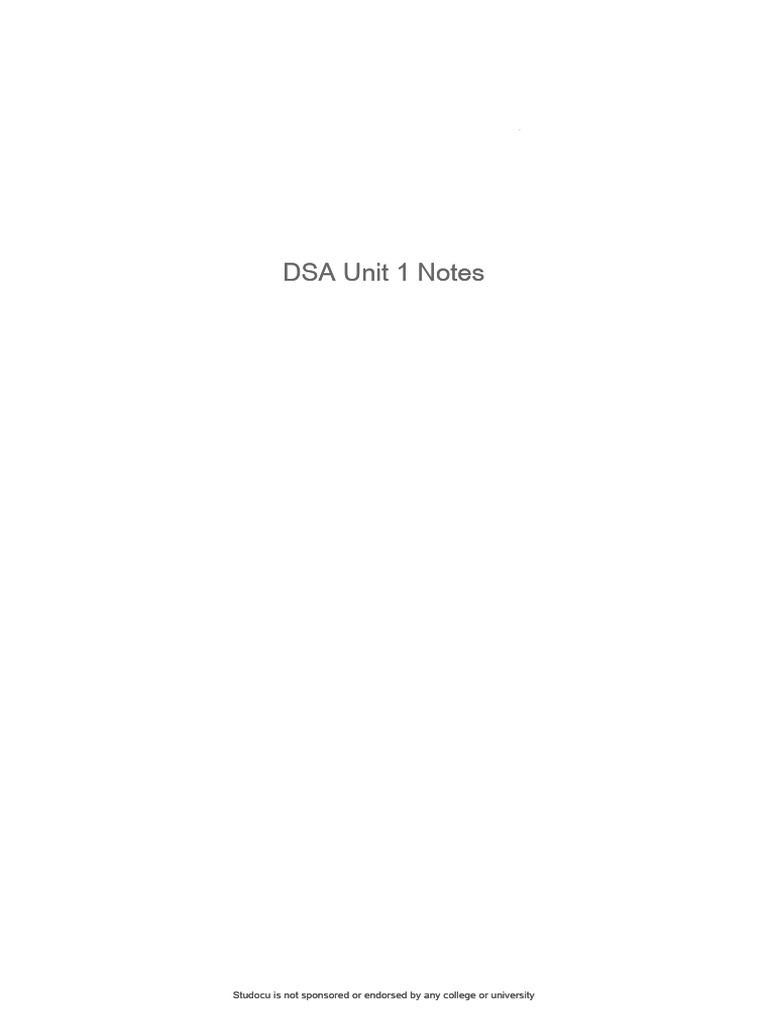 Dsa Unit 1 | PDF