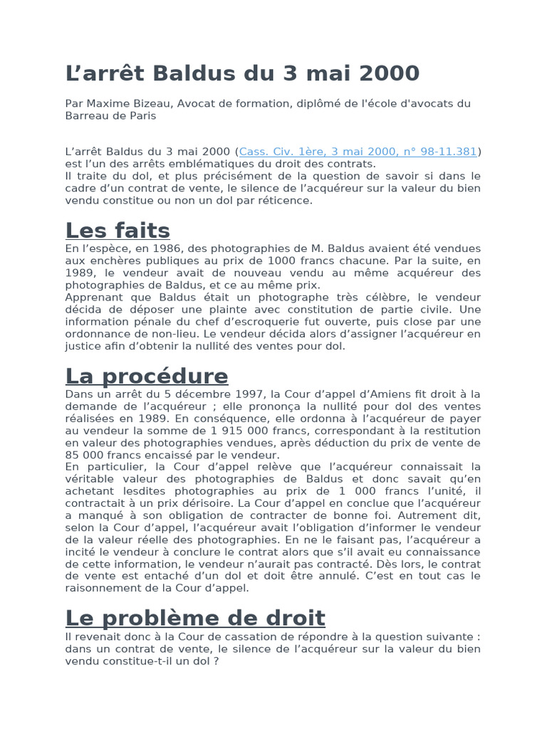 Arrêt Baldus | PDF