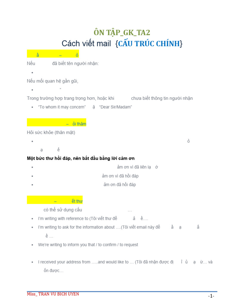 Cach Viet Mail GK Ta2 | PDF
