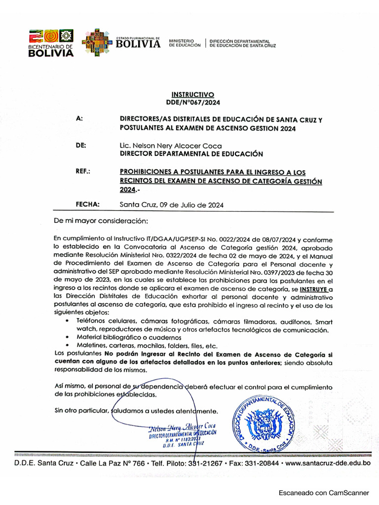 Instructivo Dde-N°067-2024 | PDF