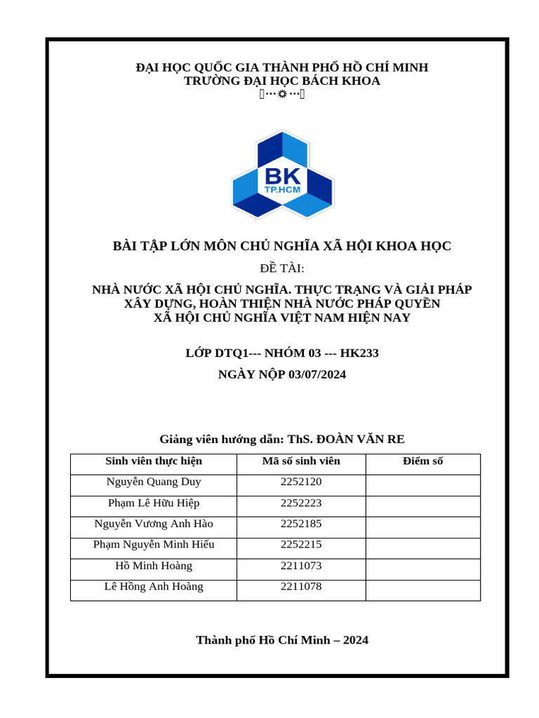 BTL Nhom 3 CNXHKH 3 | PDF