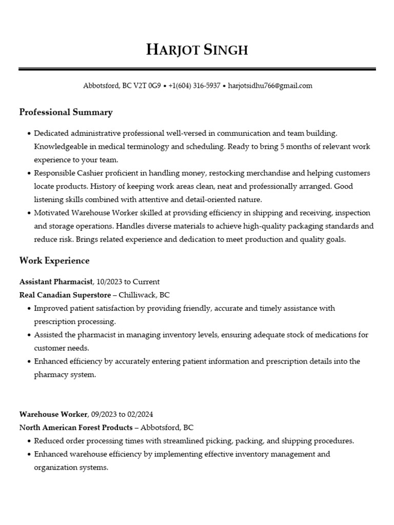 Harjot Singh Resume 2 Compressed | PDF