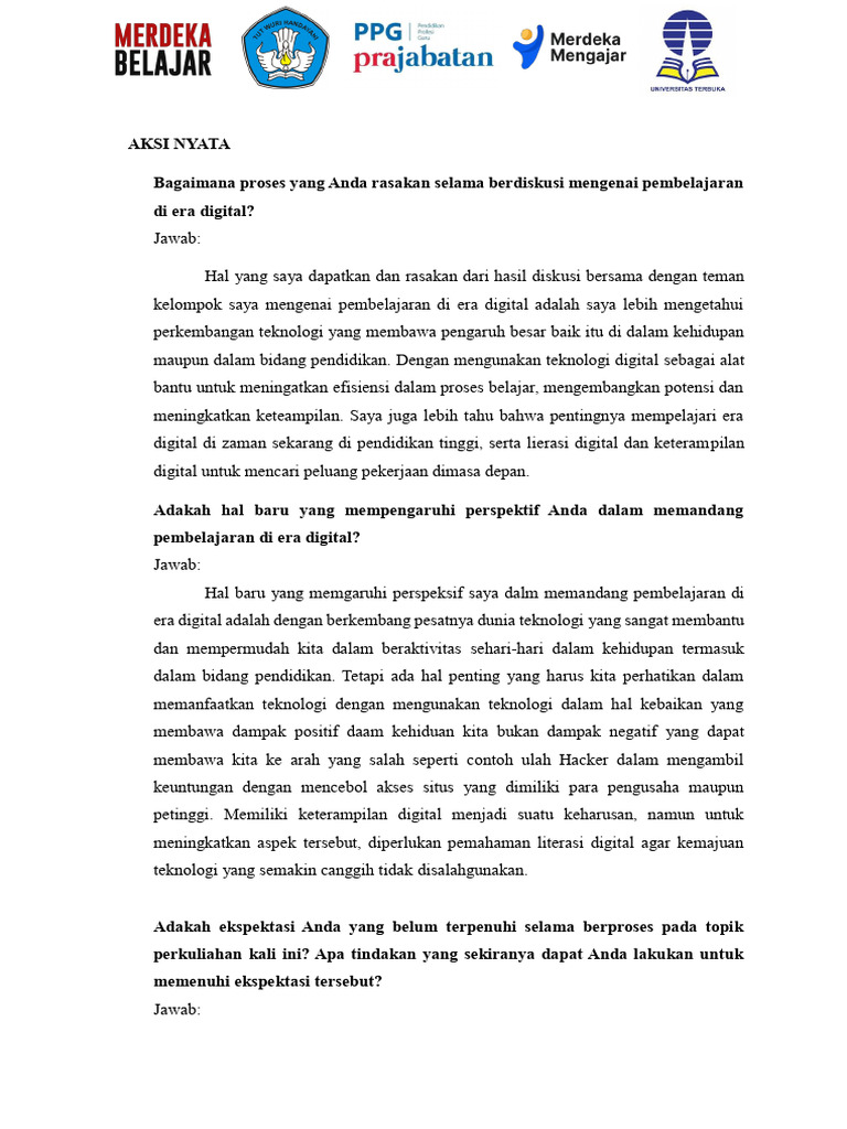Topik 1, Aksi Nyata - RATNA DEWI | PDF