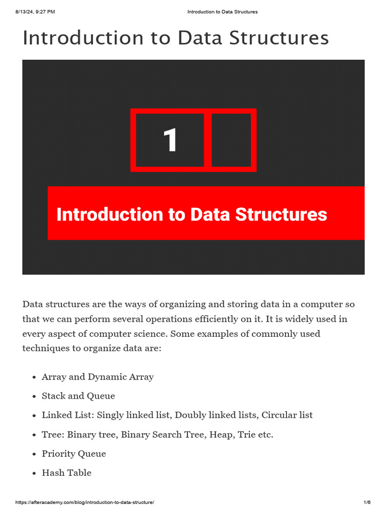 Introduction to Data Structures | PDF Introduction to Data Structures | PDF