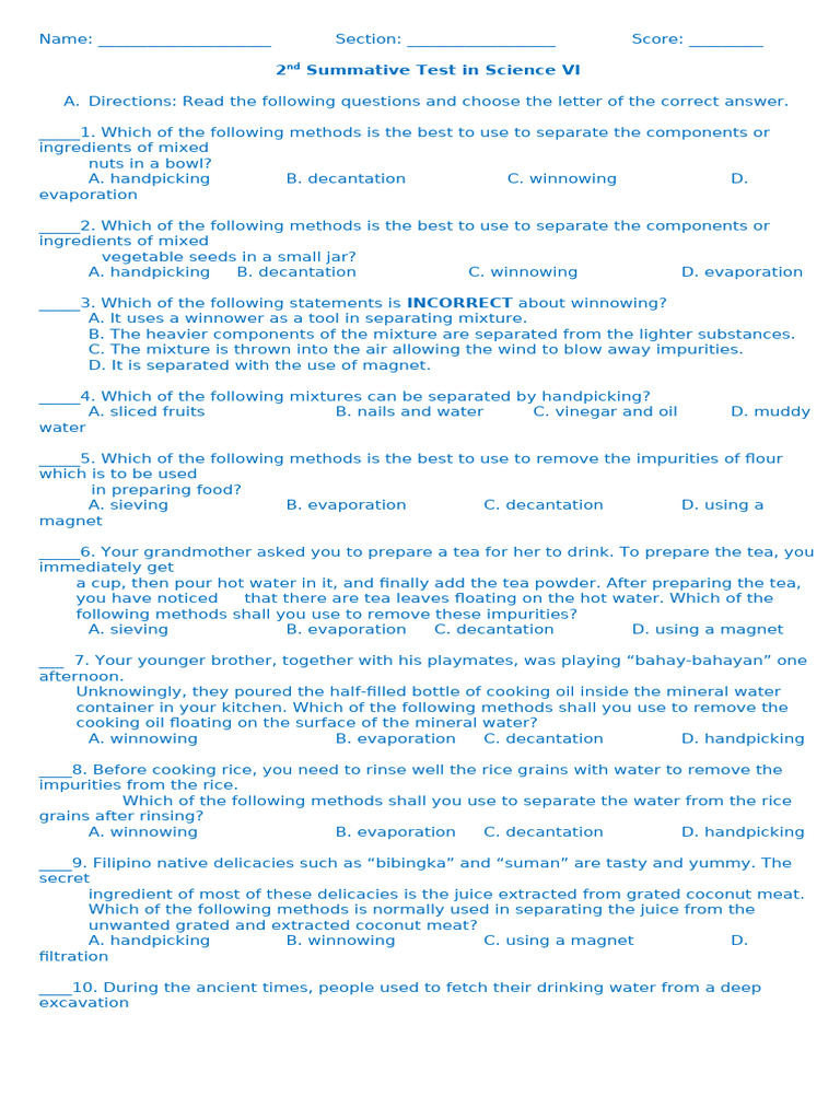 2nd SUMMATIVE TEST Q2 | PDF