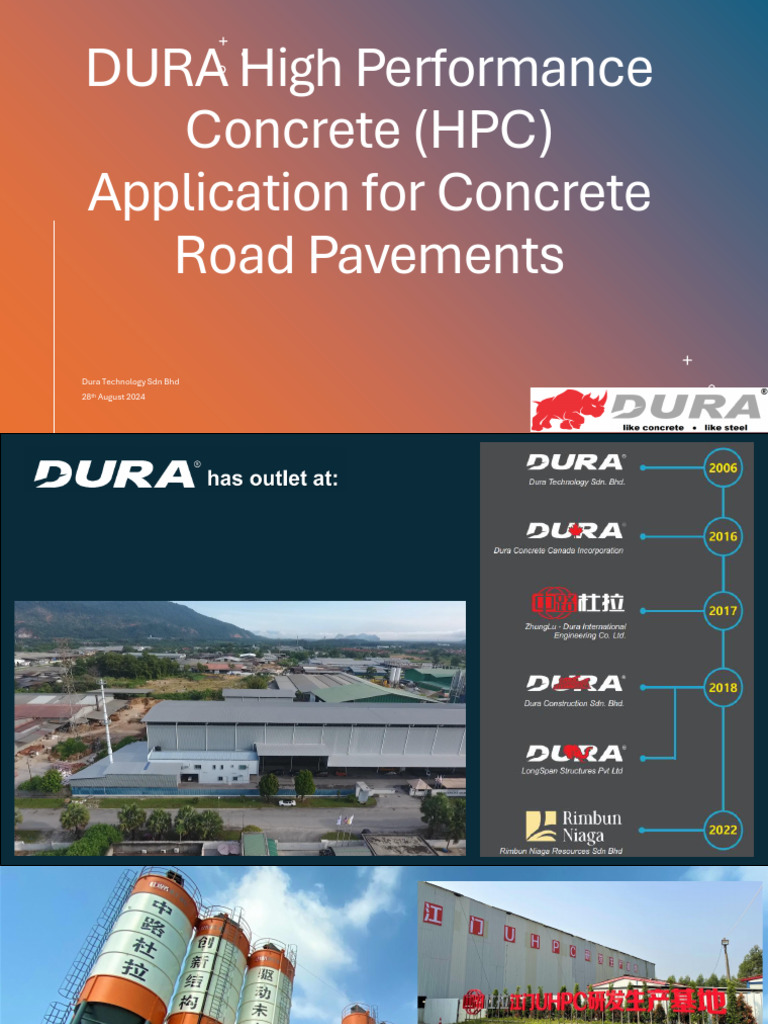 DURA High Performance Concrete (HPC) For Road Pavement (Aug 2024) | PDF