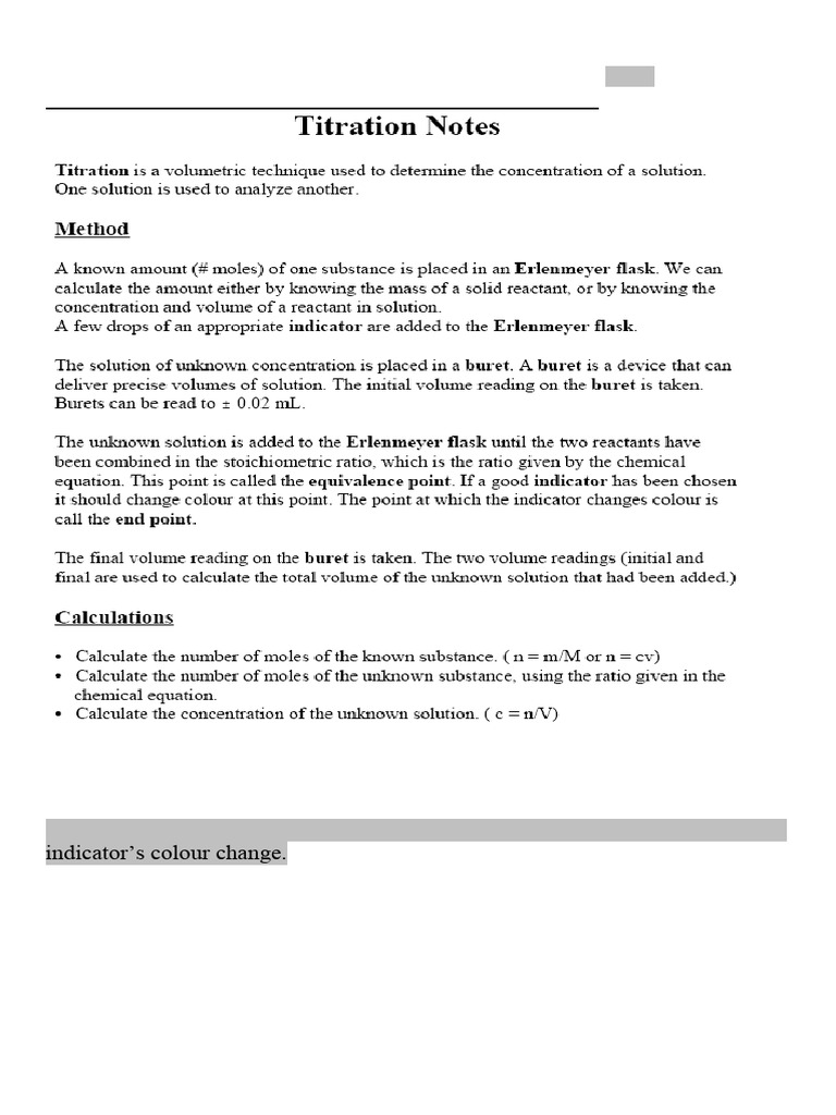 U2 M2 Titrimetric Analysis | PDF