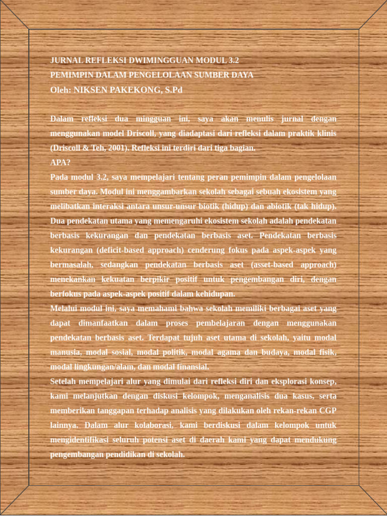 Jurnal Refleksi Dwi Mingguan Modul 3.2 | PDF
