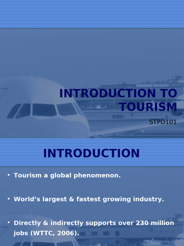 Introduction To Tourism | PDF