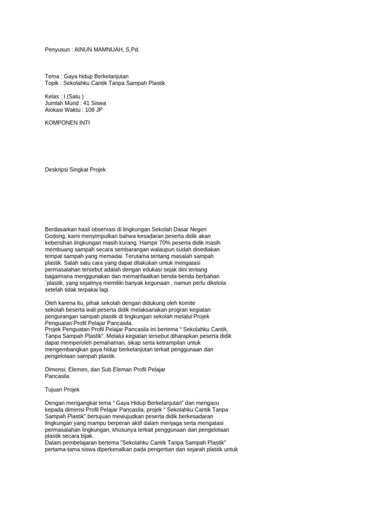 Modul Tema Sampah | PDF