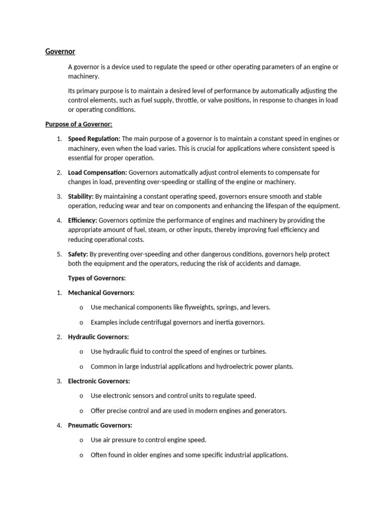 Hydro Power Unit-9 - Governor | PDF | Engines | Technology & Engineering