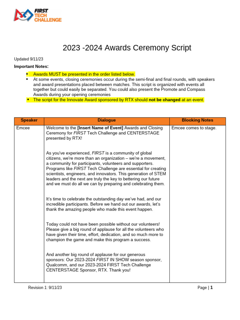 award-ceremony-script | PDF