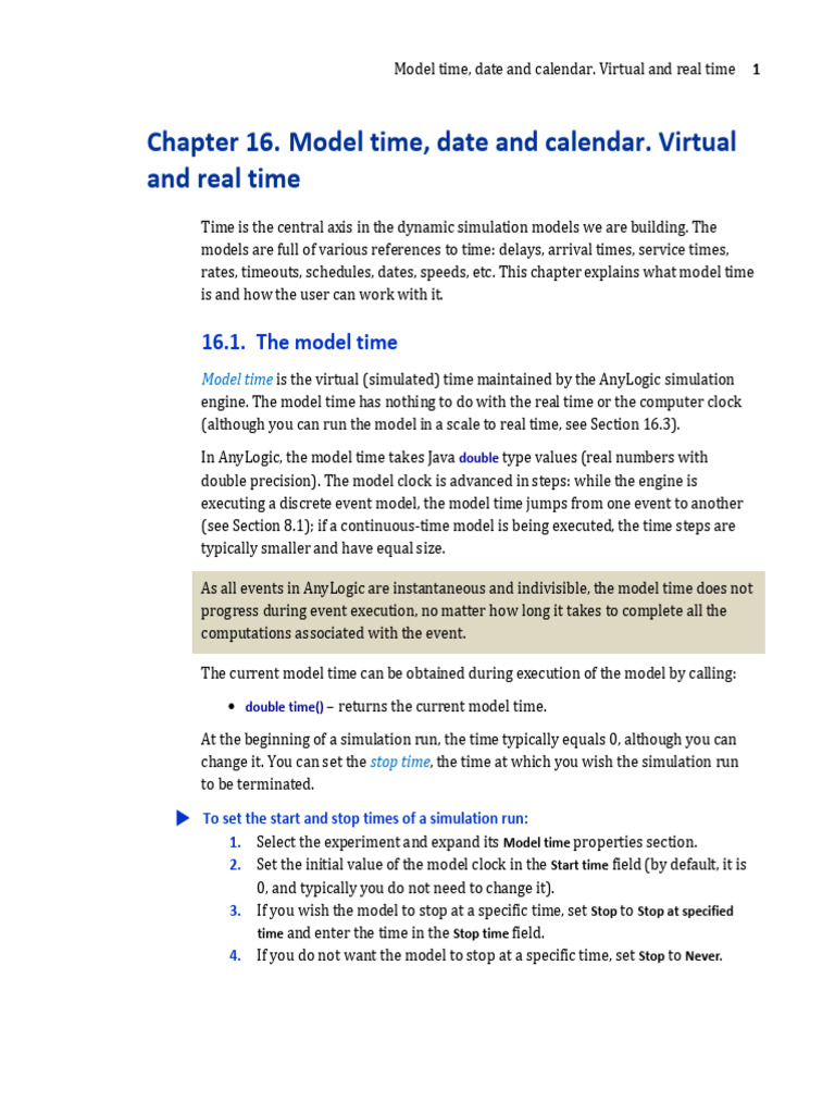 16 Model Time Date and Calendar | PDF