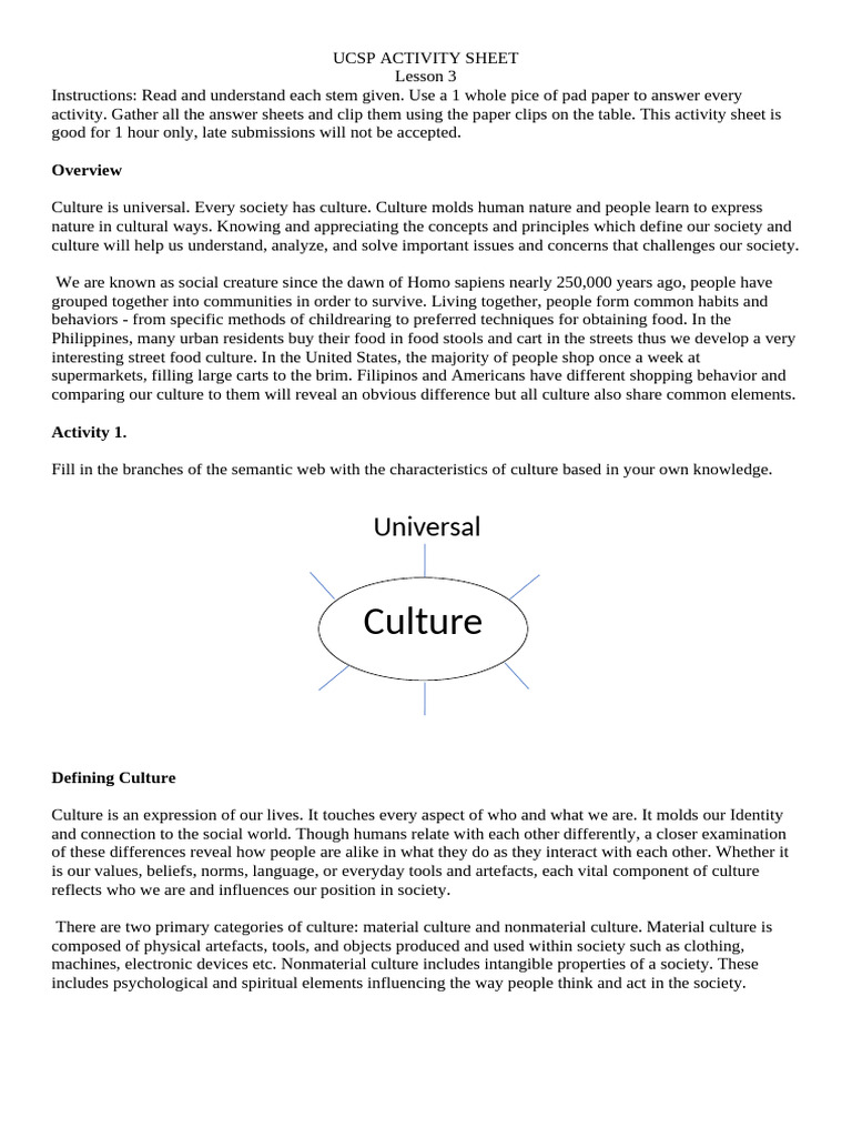 Ucsp Activity Sheet | PDF