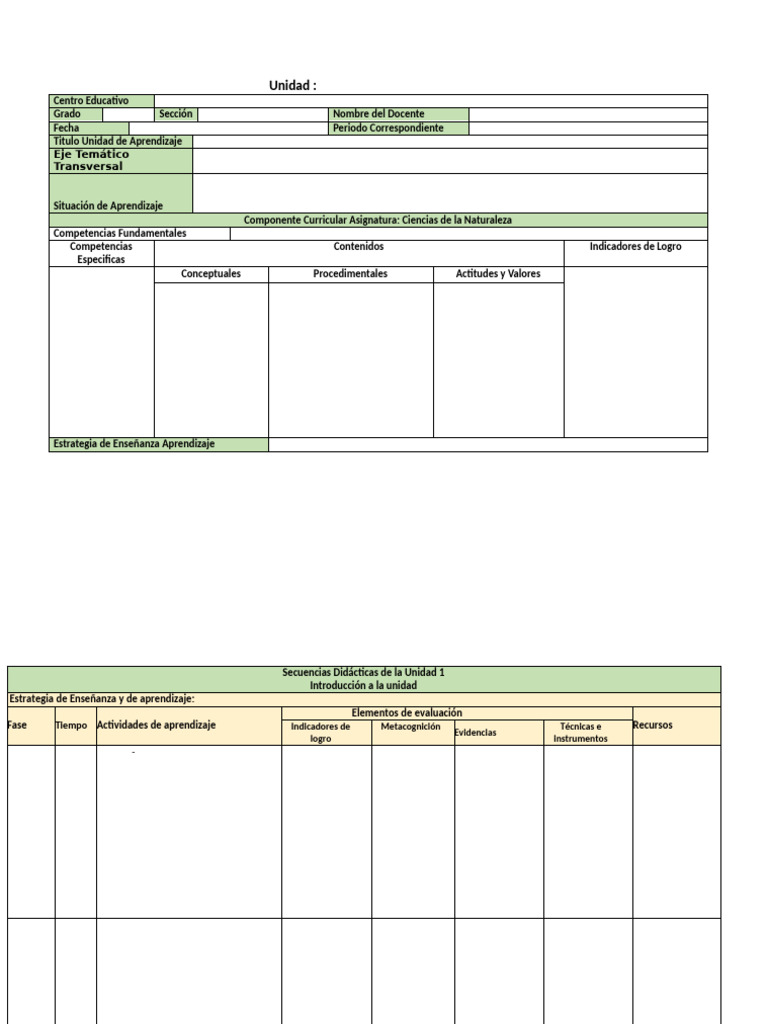 Esquema de Planificaci N Vac o | PDF