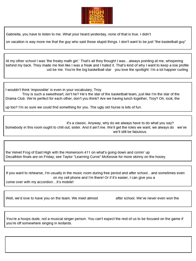 Audition Scripts | PDF