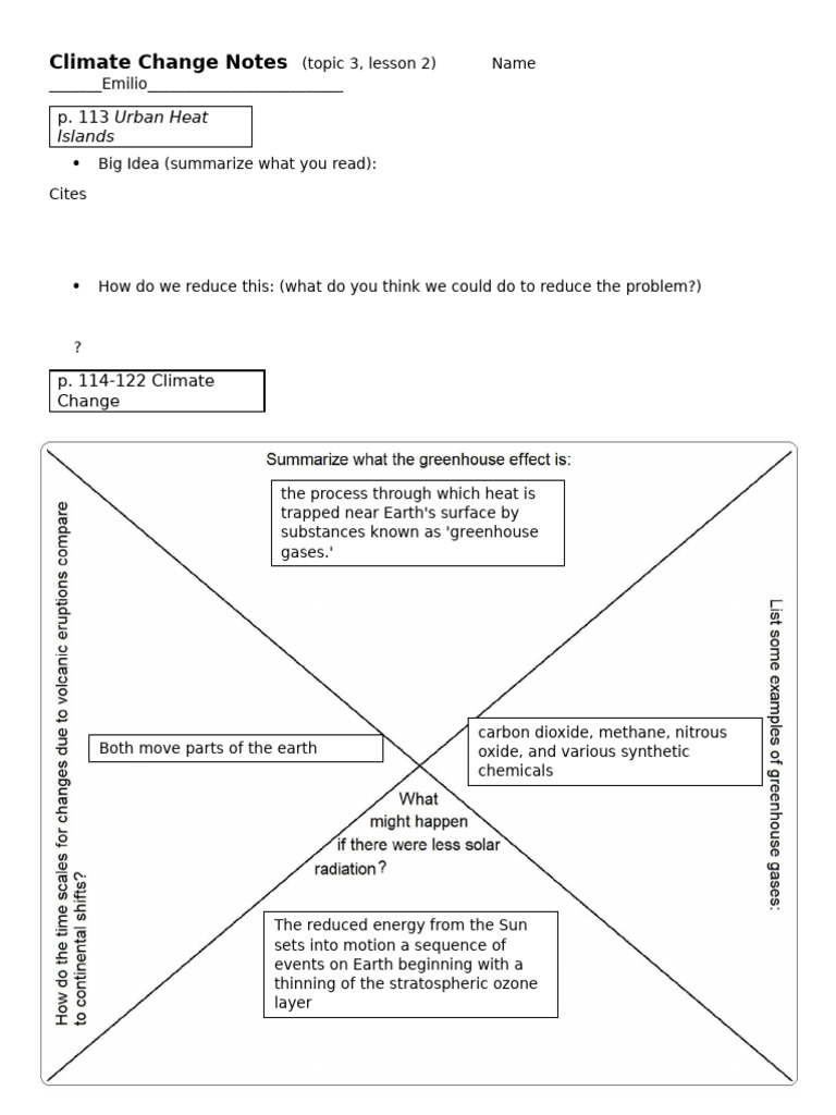 Climate Change Notes 3.2 - Student Copy-1 | PDF