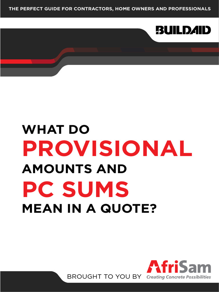 What Do Provisional Amounts and PC Sums Mean in A Quote | PDF