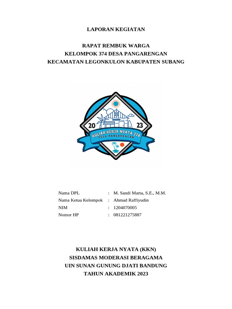 Format Rembuk Warga KKN 2020 | PDF