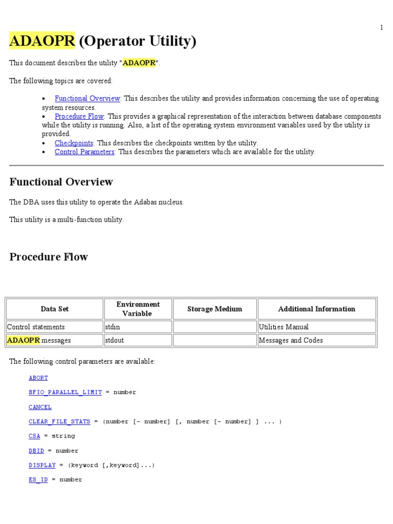 ADAOPR | PDF | Kernel (Operating System) | Parameter (Computer Programming)