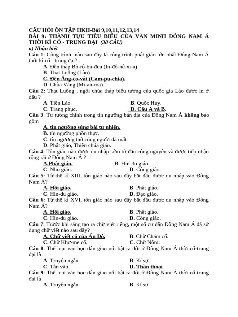 Đáp Án S HKII | PDF