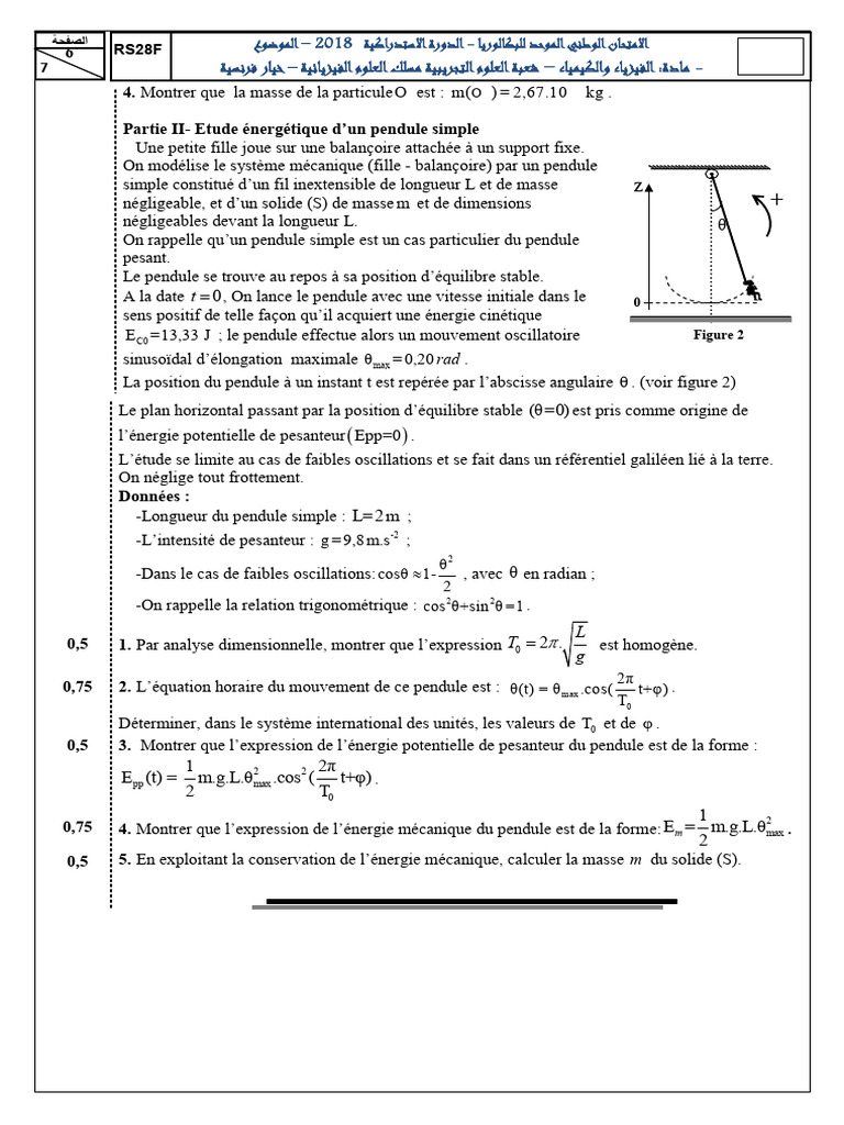 Examen National Physique Chimie SPC 2018 | PDF