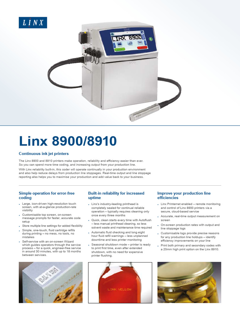 Linx 8900 8910 Datasheet | PDF